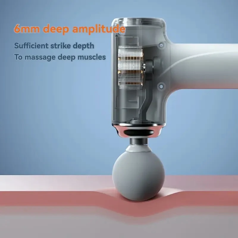 A Portable Electric Fascia Massage Gun, 4 Replaceable Massage Heads, 6 ...